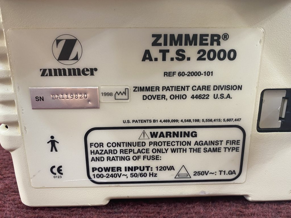 Zimmer ATS 2000 Automatic Tourniquet System (B5-4) - Medsold