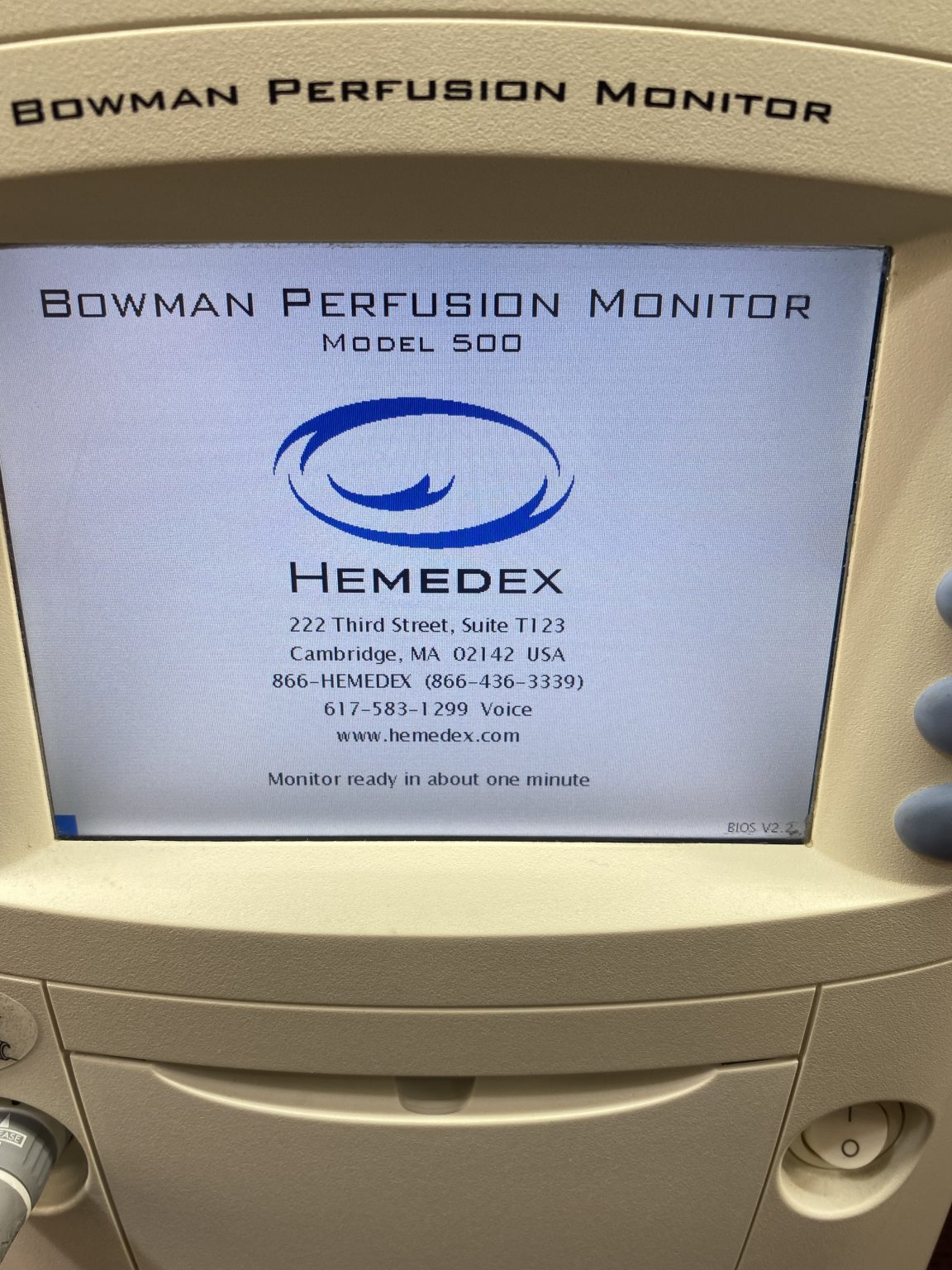 Hemedex Model 500 Bowman Perfusion Monitor (B2-2) - Medsold
