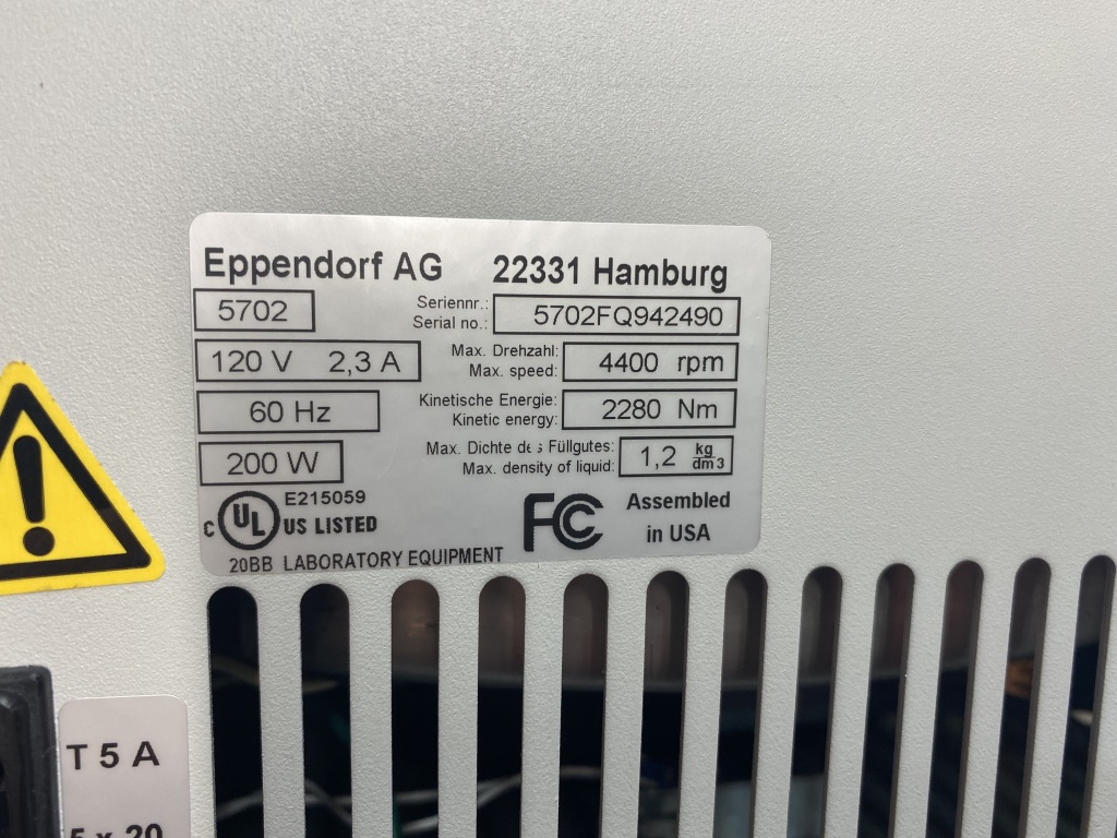 Eppendorf AG Microcentrifuge 22331 Hamburg Purespin Executive Series ...