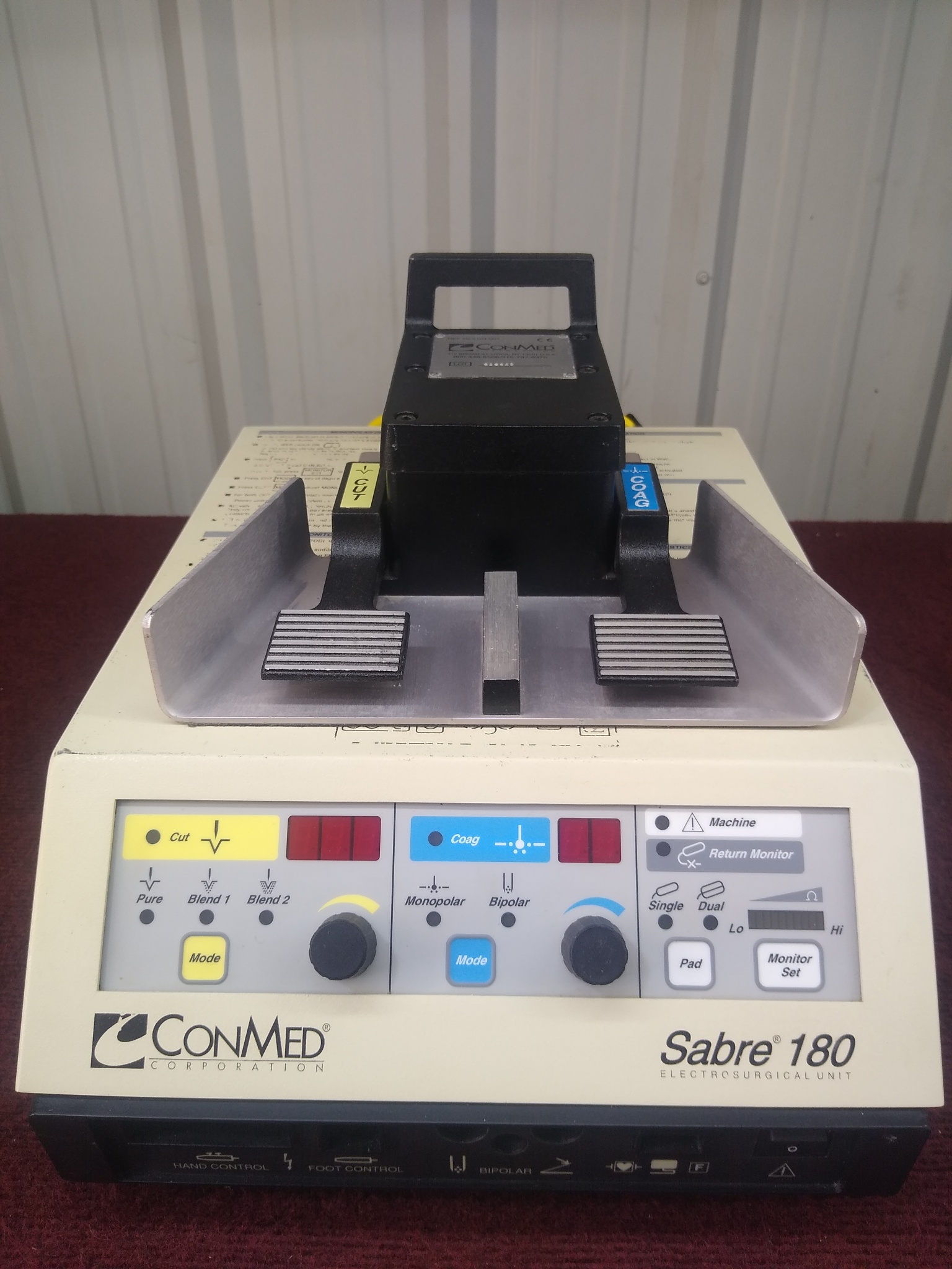 ConMed Sabre 180 Electrosurgical Unit 60-5800-001 with Footswitch - Medsold