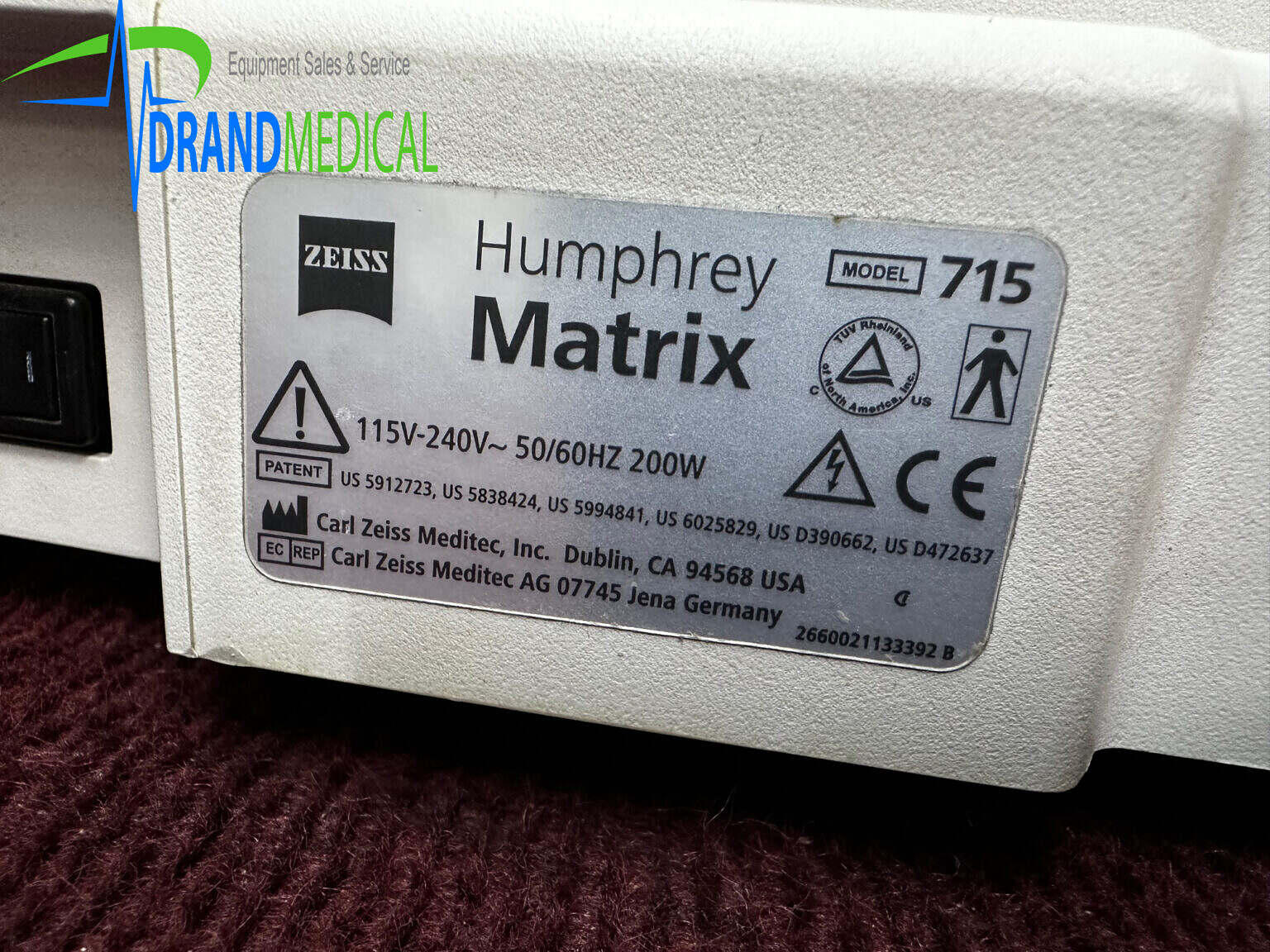 Humphrey Zeiss Matrix 715 Visual Field Anaylyzer (D1-2) - Medsold