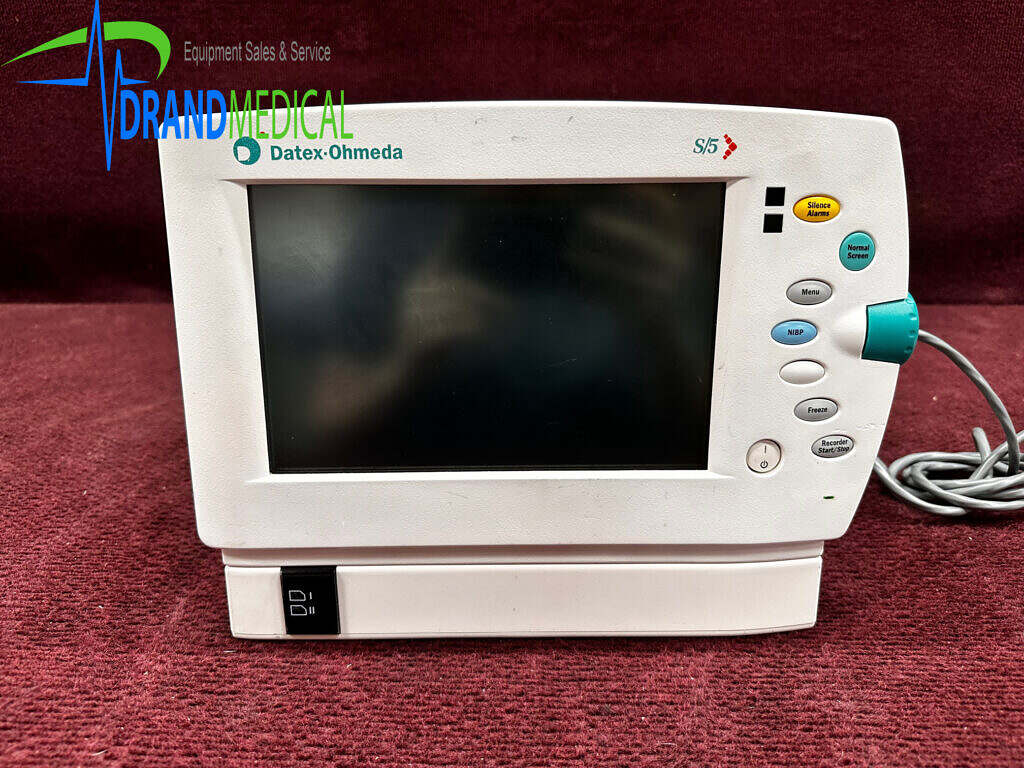 Datex-Ohmeda s/5 Light Patient Monitor W/ Power Supply Adapter(B1-2 ...