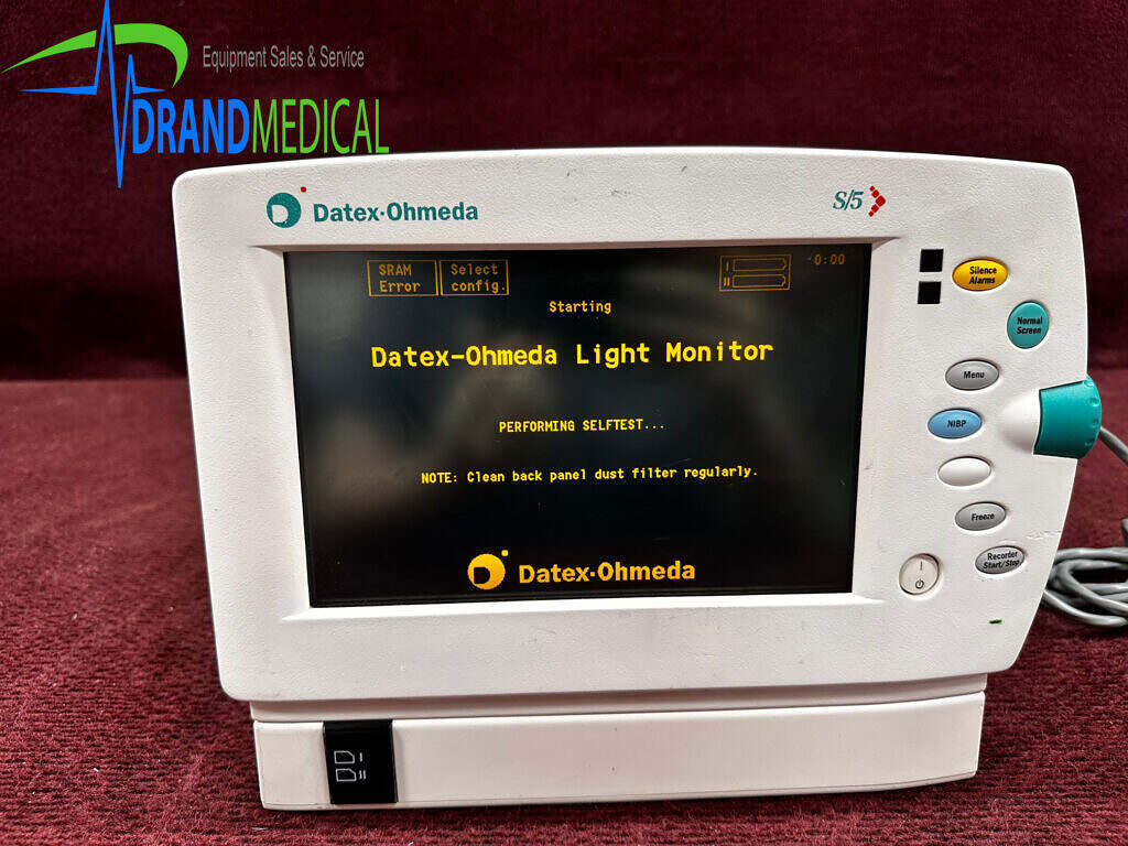 Datex-Ohmeda s/5 Light Patient Monitor W/ Power Supply Adapter(B1-2 ...