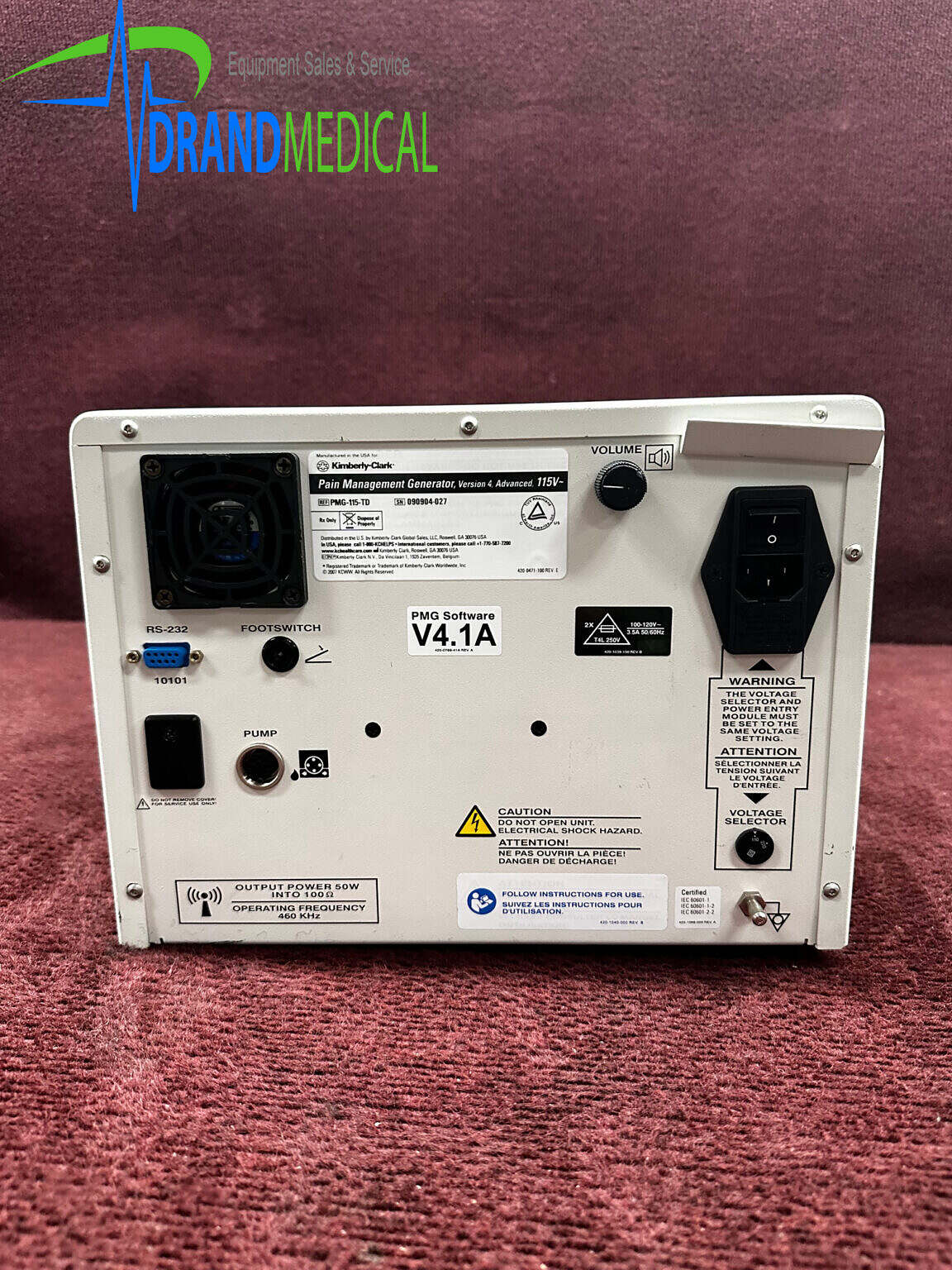 Kimberly Clark Pain Management Generator PMG-115-TD W/ Module PMX-BAY ...