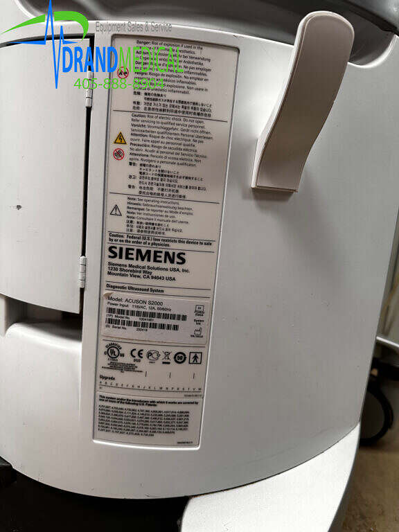 Siemens Acuson S2000 Ultrasound System 4C1 & 14L5 & EV-8C4 Probes - Medsold