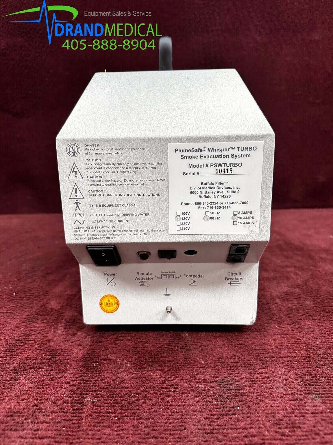 Buffalo Filter PSWTURBO AS Whisper Turbo PlumeSafe Smoke Evacuation ...