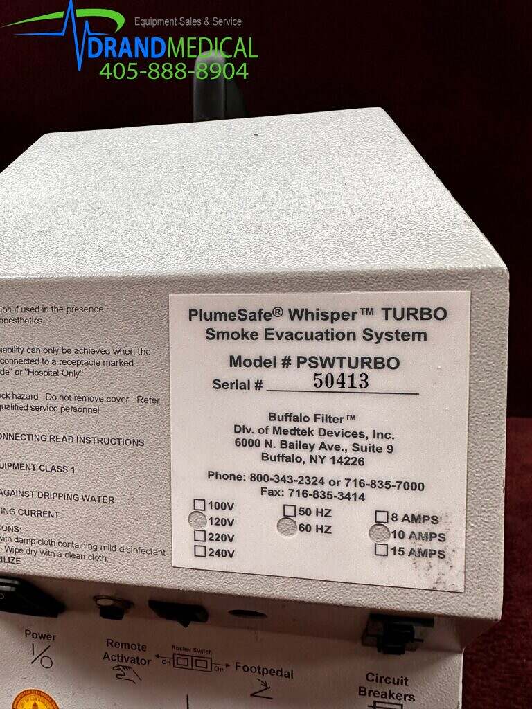 Buffalo Filter PSWTURBO AS Whisper Turbo PlumeSafe Smoke Evacuation ...
