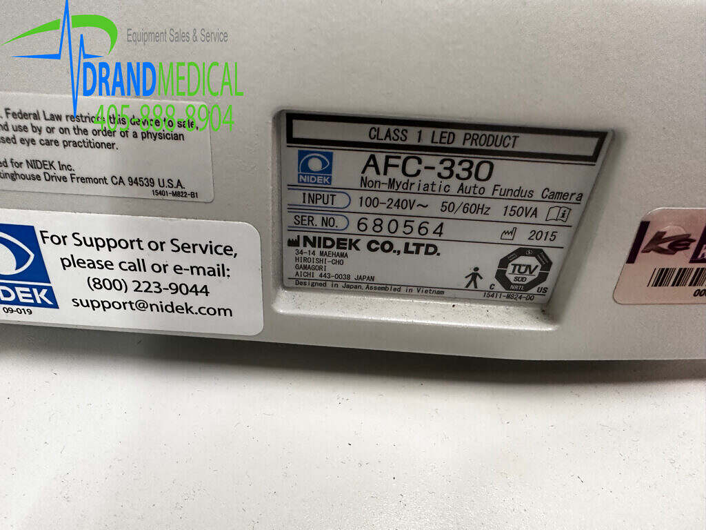 nidek AFC 330 non mydriatic fundus camera W laptop W/ NAVIS-EX and ...