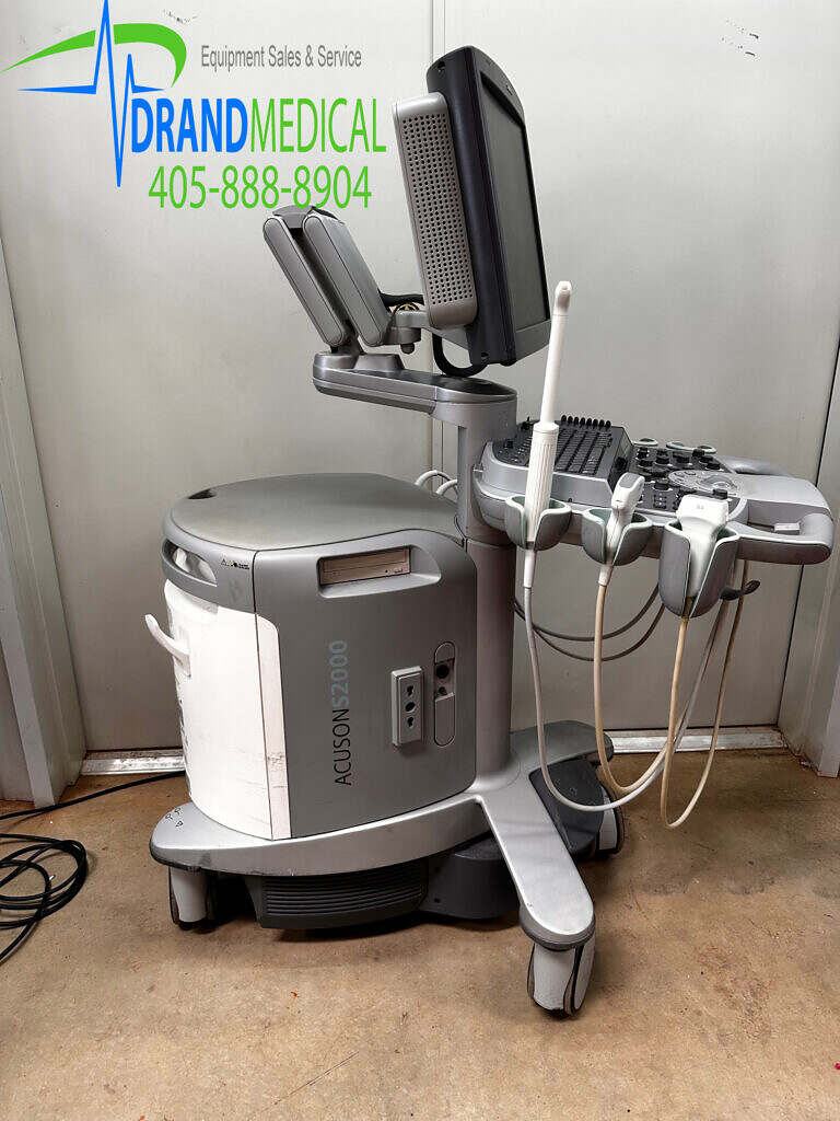 Siemens Acuson S2000 Ultrasound System 4C1 & EV-8C4 & 9L4 Probes - Medsold