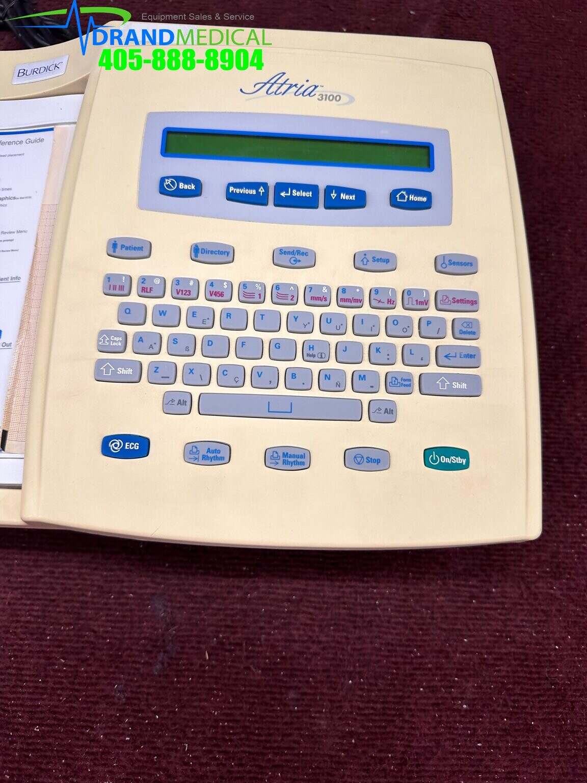 BURDICK ATRIA 3100 EKG ECG With Patient cable - Medsold