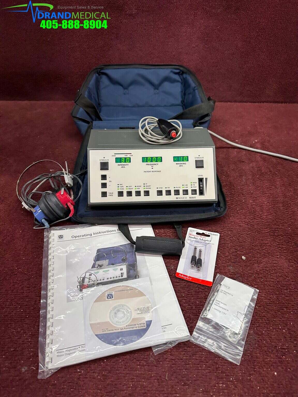 Maico MA41 Portable Air Bone Speech Audiometer Case W/ Accessories(D7-2 ...