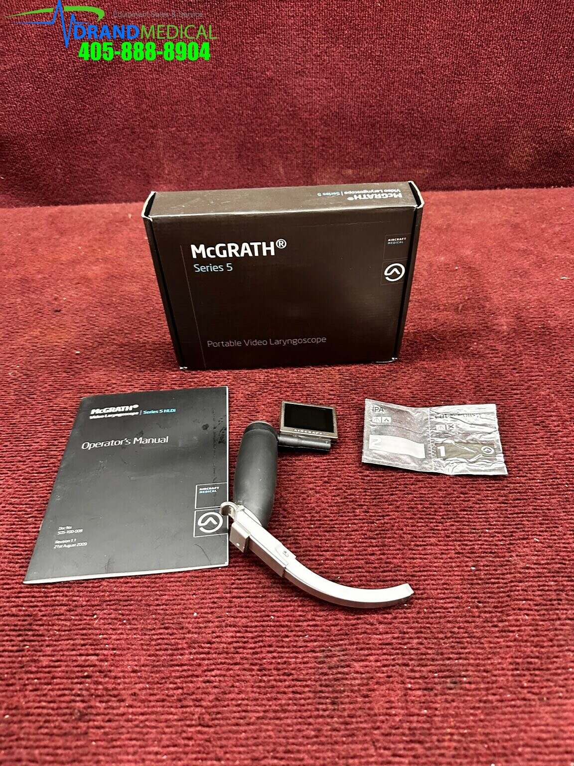 McGrath Aircraft Medical Series 5 Video Laryngoscope With Blade - Medsold