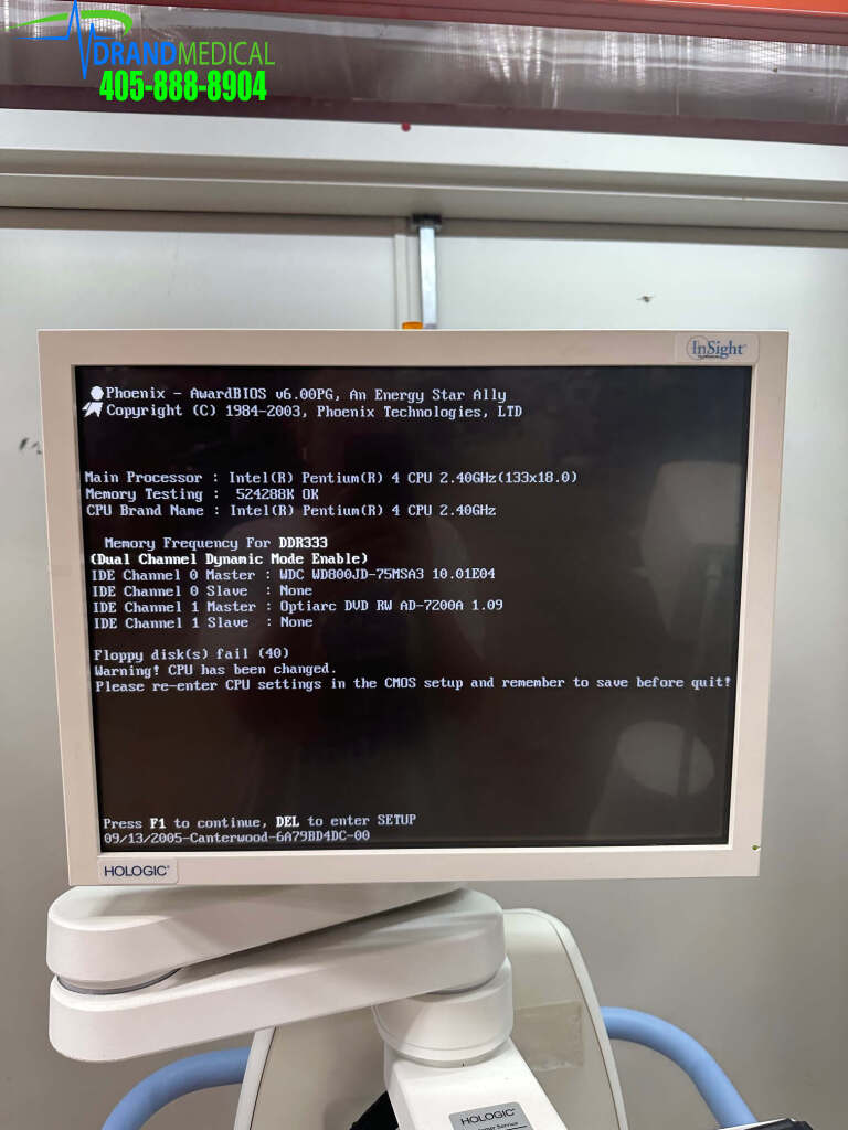 HOLOGIC FLUOROSCAN INSIGHT 2 MINI C-ARM SYSTEM W/ FOOTSWITCH & PRINTER ...