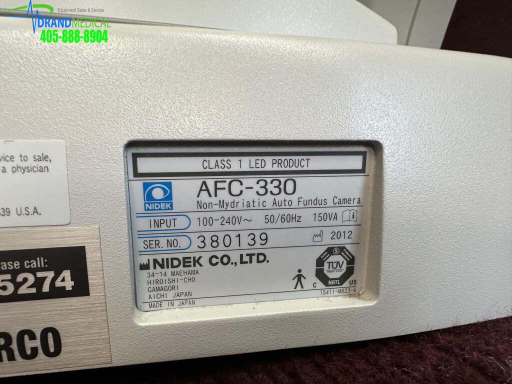 Nidek AFC 330 non mydriatic fundus camera - Medsold