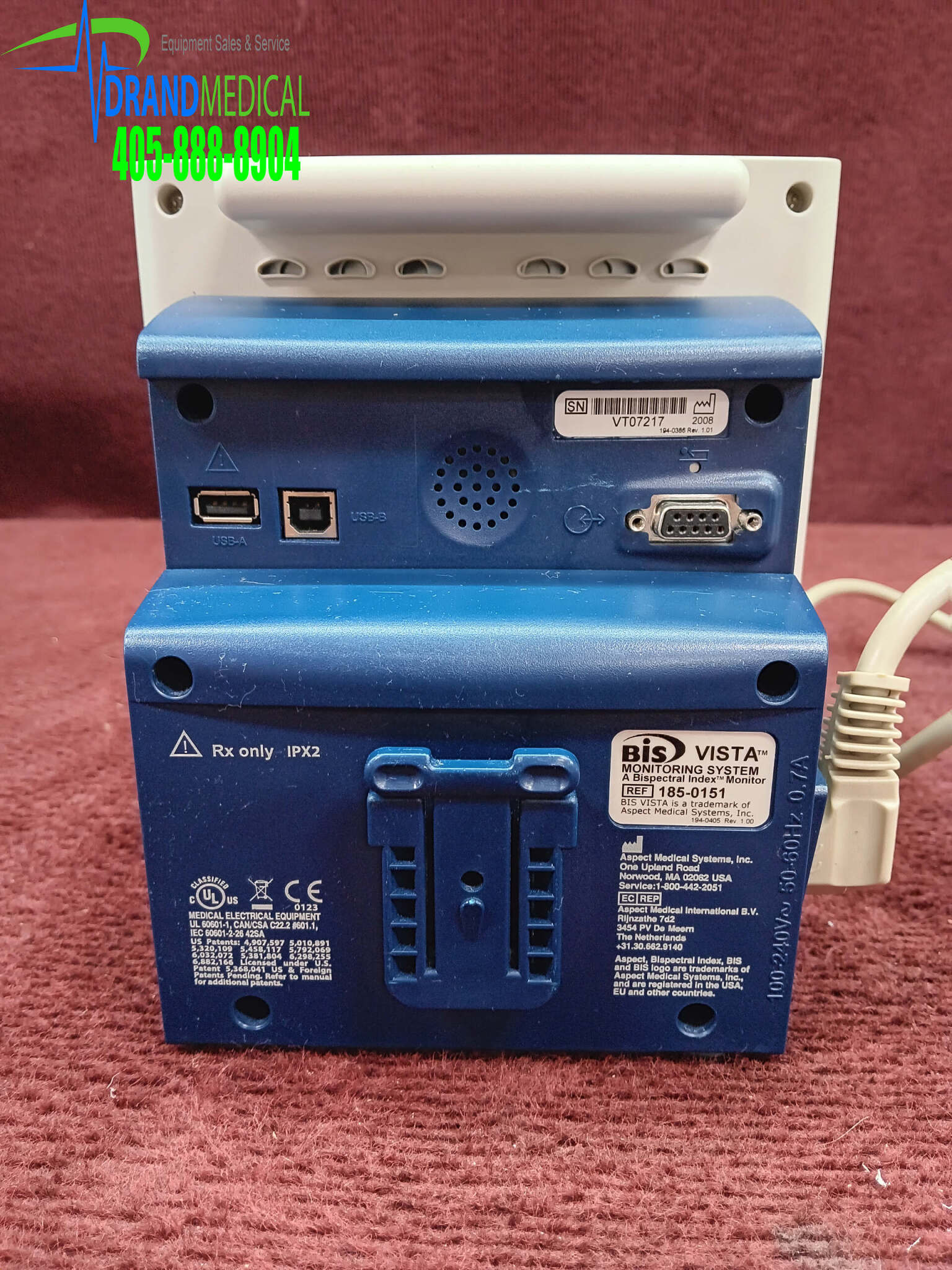 Covidien Bis aspect Vista Monitor REF:185-0151 W/ Bisx REF:185-0145-AMS ...