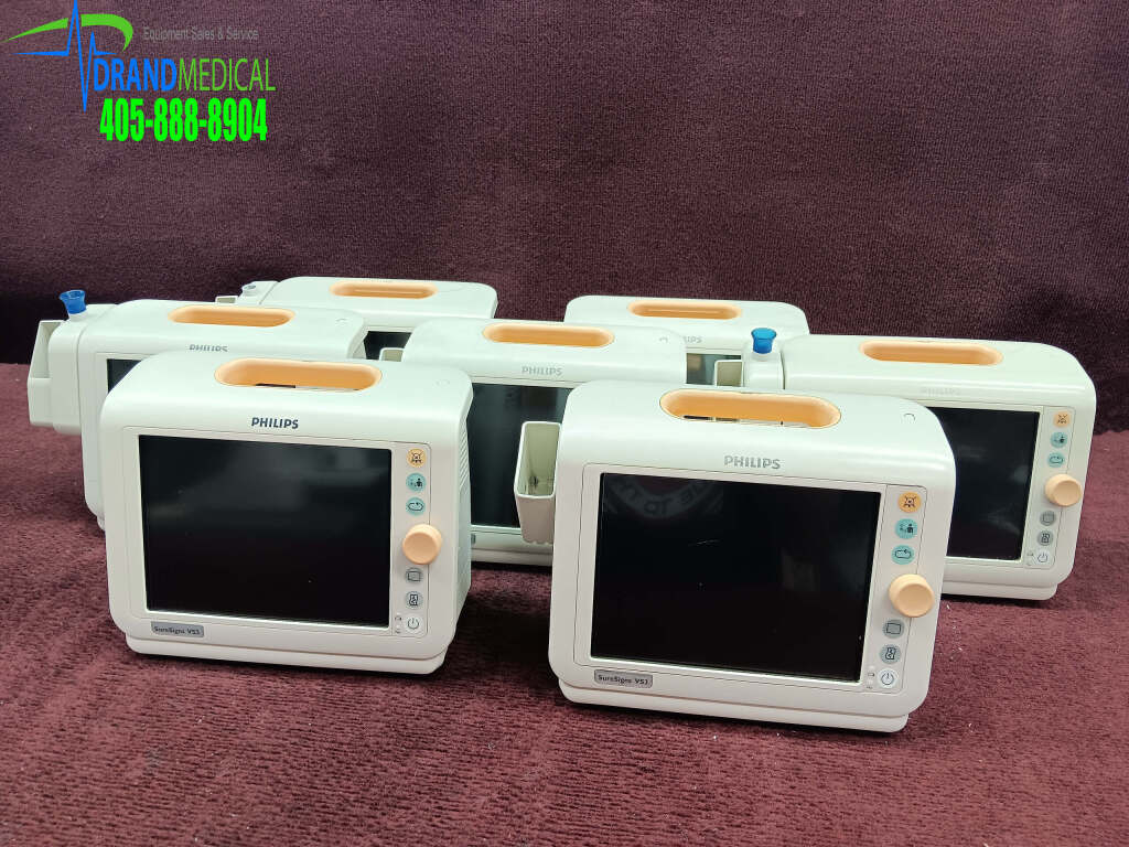 Lot of 7 Philips SureSigns VS3 Patient Monitors - Medsold