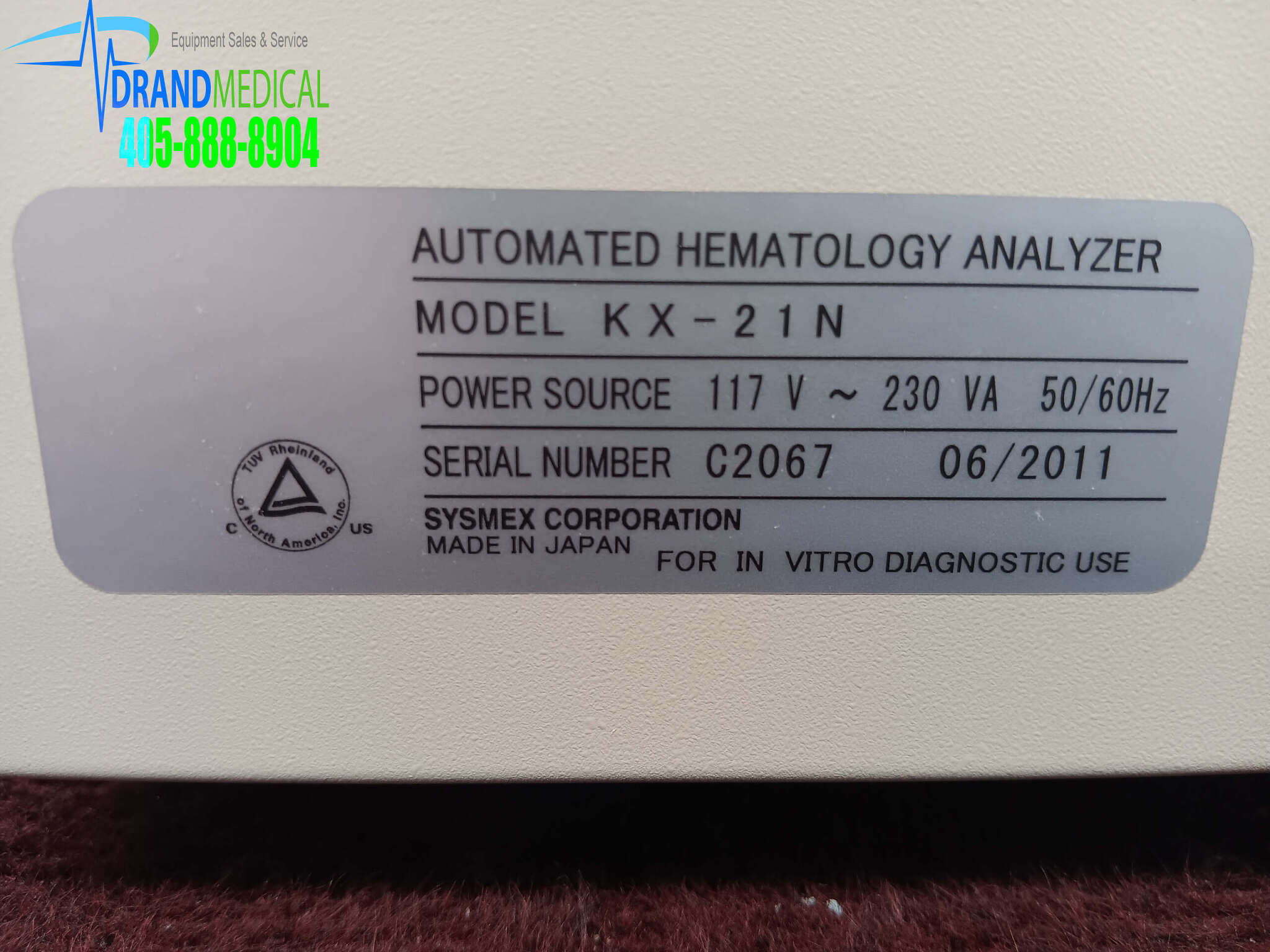 Sysmex Hematology Analyzer KX-21N - Medsold
