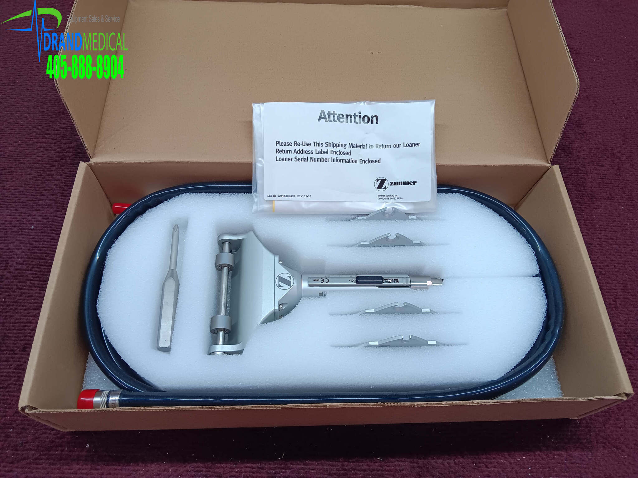 Zimmer Dermatome AN REF: 88710100 W/ Plates 1in, 2in, 3in, and 4in and ...