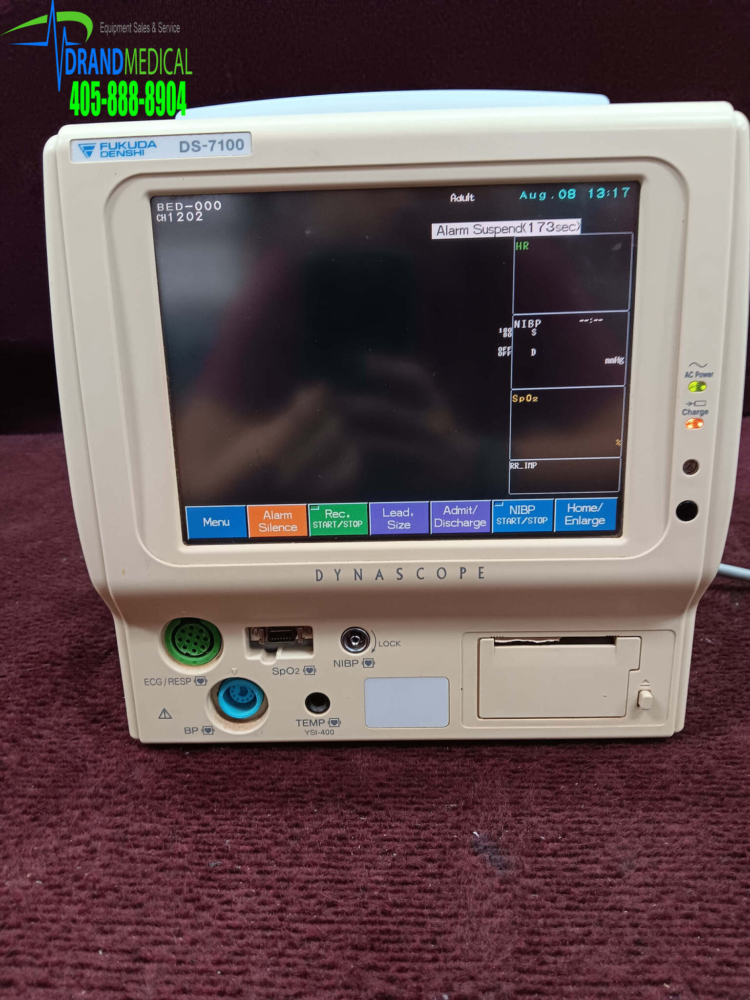 Fukuda Denshi Dynascope DS-7100 Patient Monitor - Medsold