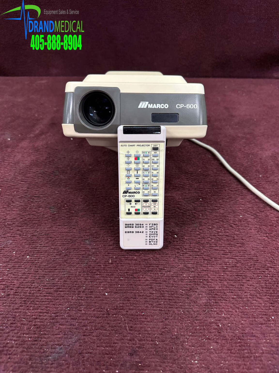 Marco CP-600 Auto Chart Projector with Remote - Medsold