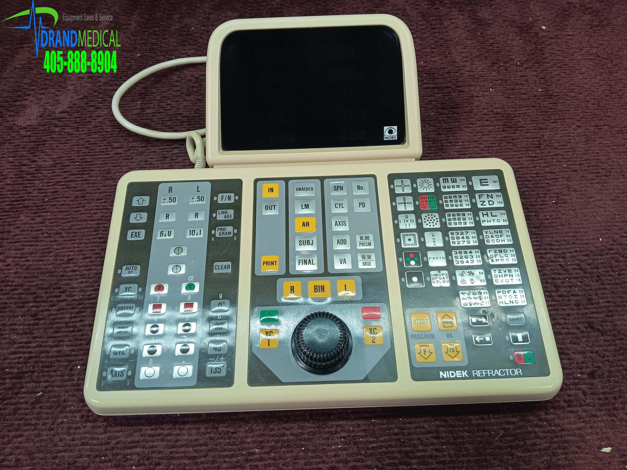 Nidek RT-1200S With Nidek RT-1200 Refractor Phoropter W/ Control Panel ...