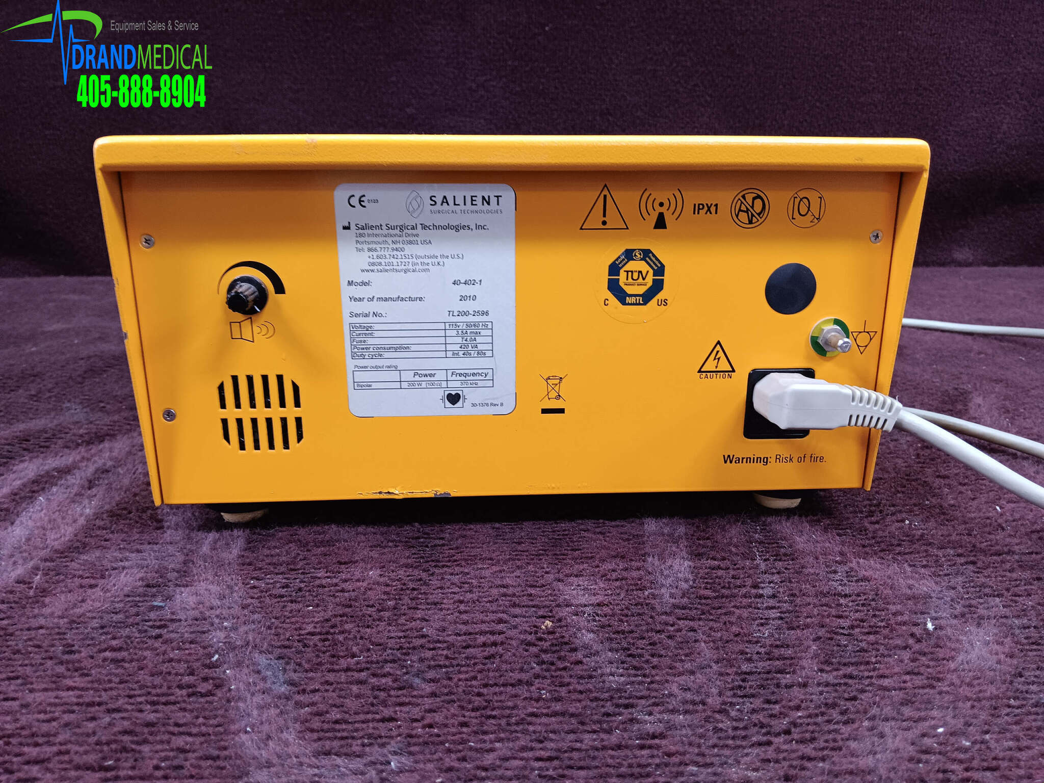 Salient Surgical Aquamantys System Generator 40-402-1 - Medsold