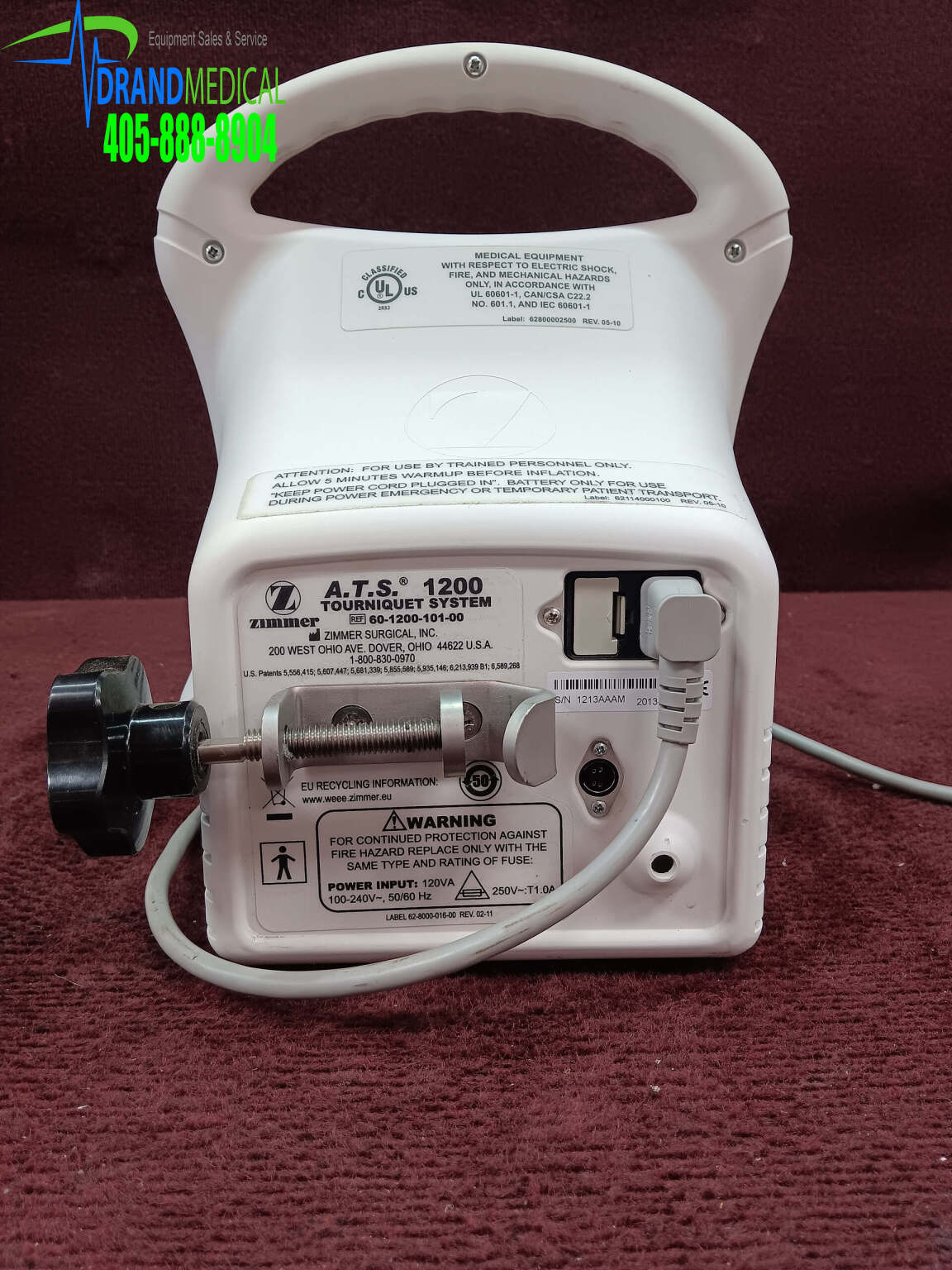 Zimmer A.T.S. 1200 Tourniquet System 60-1200-101-00 - Medsold