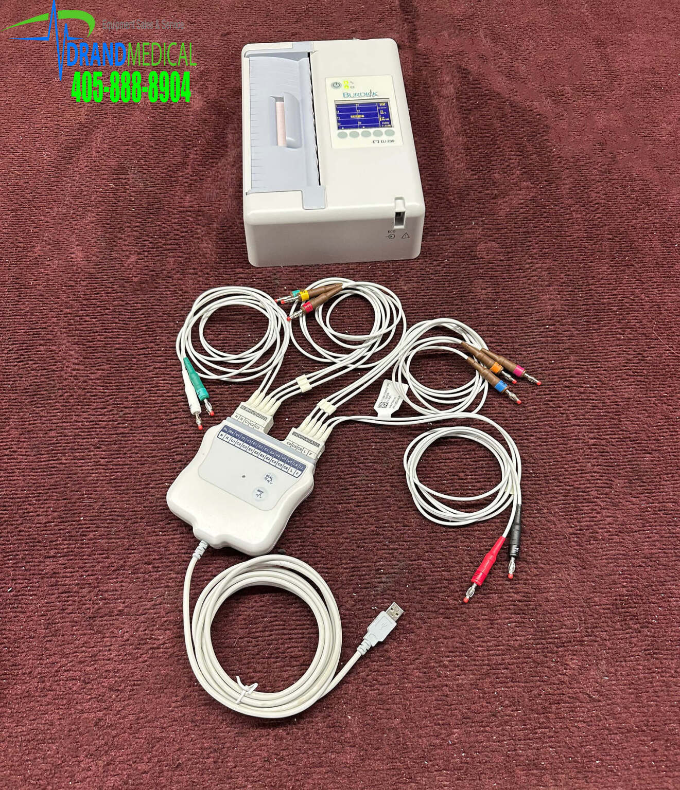 Welch Allyn Burdick ELI 230 Electrocardiograph W/ Patient Cable AM12 ...