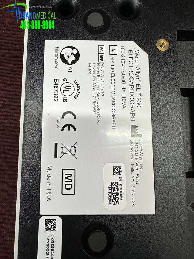 Welch Allyn Burdick ELI 230 Electrocardiograph W/ Patient Cable AM12 ...