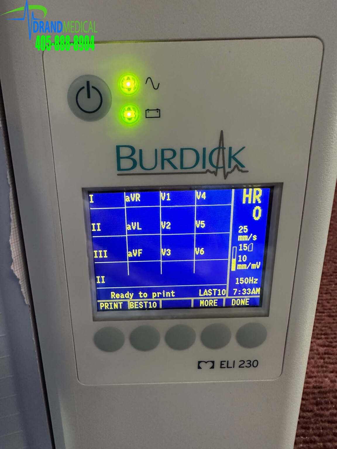 Welch Allyn Burdick ELI 230 Electrocardiograph W/ Patient Cable AM12 ...