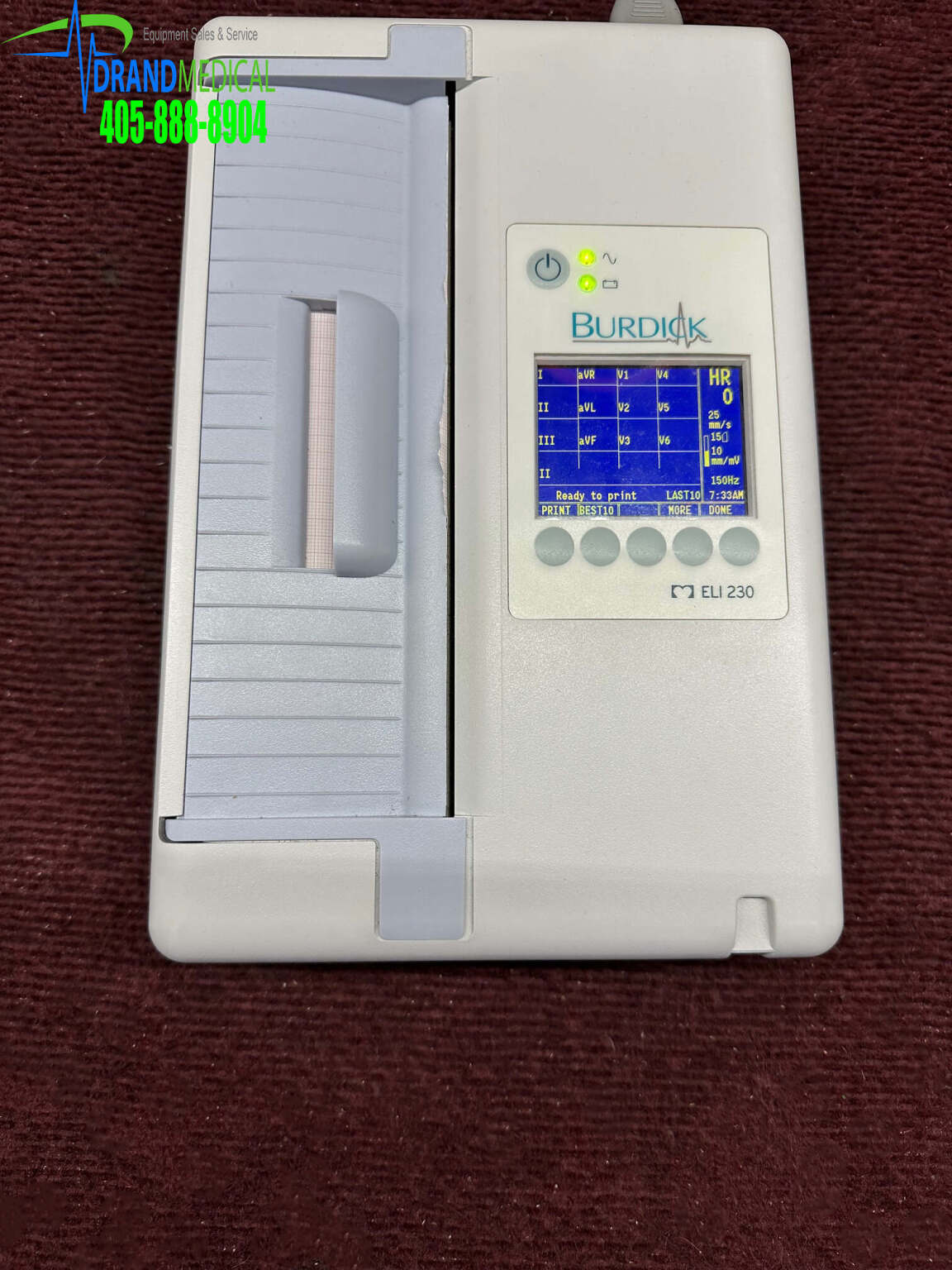 Welch Allyn Burdick ELI 230 Electrocardiograph W/ Patient Cable AM12 ...