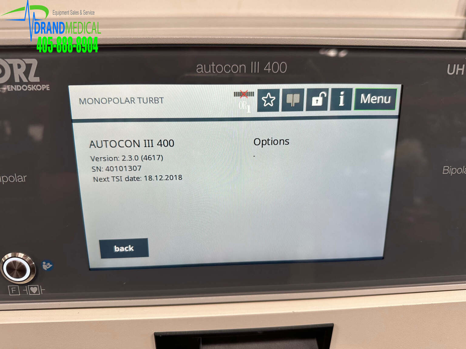 Karl Storz Autocon III 400 ESU UH400U with Footswitch UF902 - Medsold