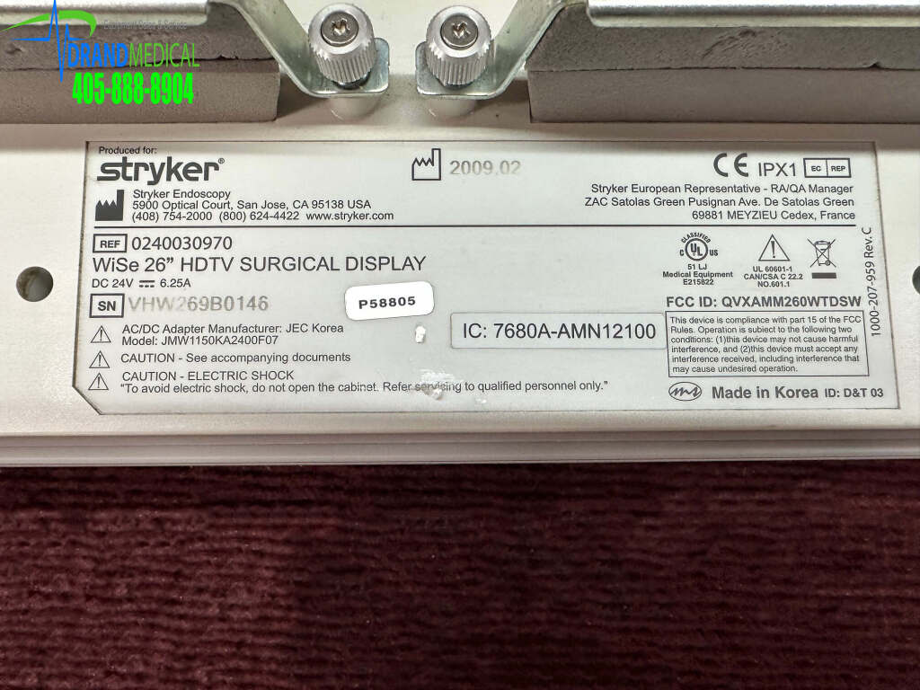 Stryker WiSe 26" HDTV Surgical Display REF 0240030970 Monitor - Medsold