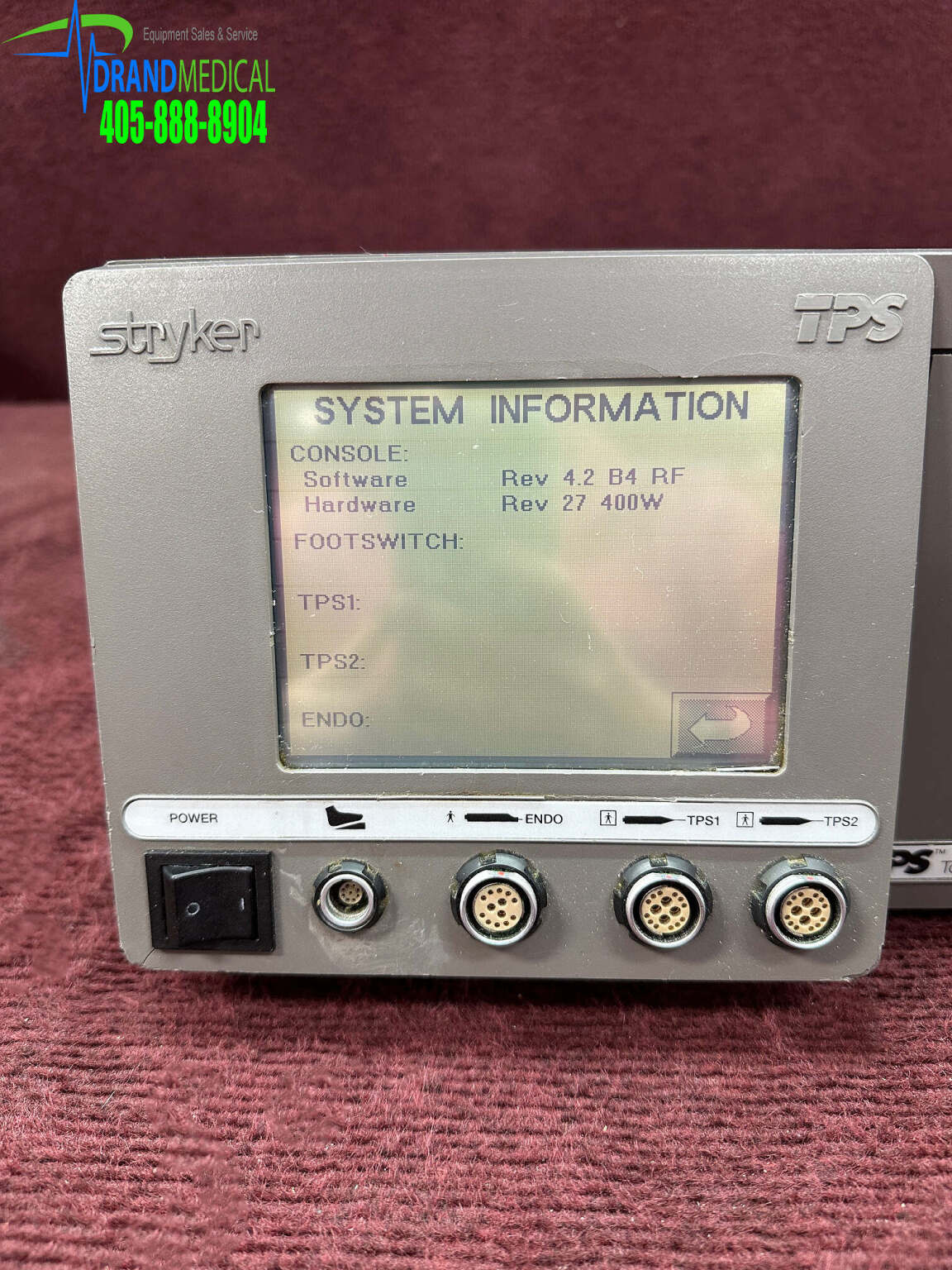 Stryker 5100-1 TPS Shaver Console - Medsold