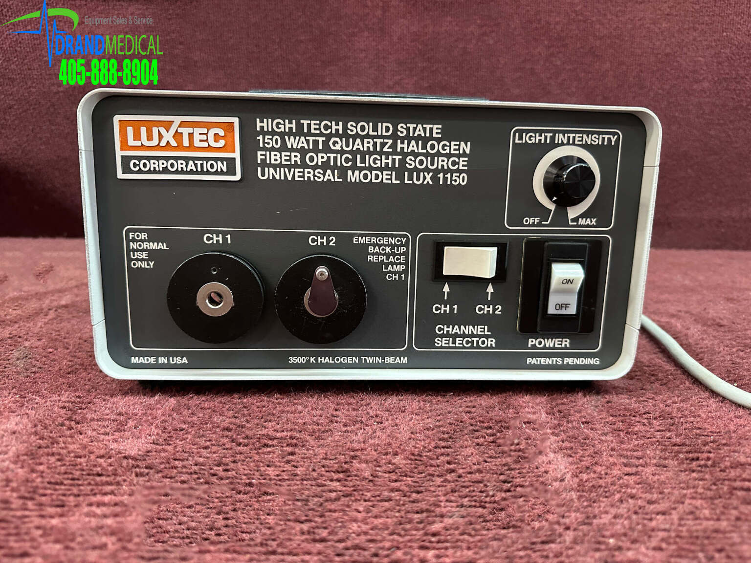 Luxtec Fiber Optic Light Source Model LUX 1150 - Medsold