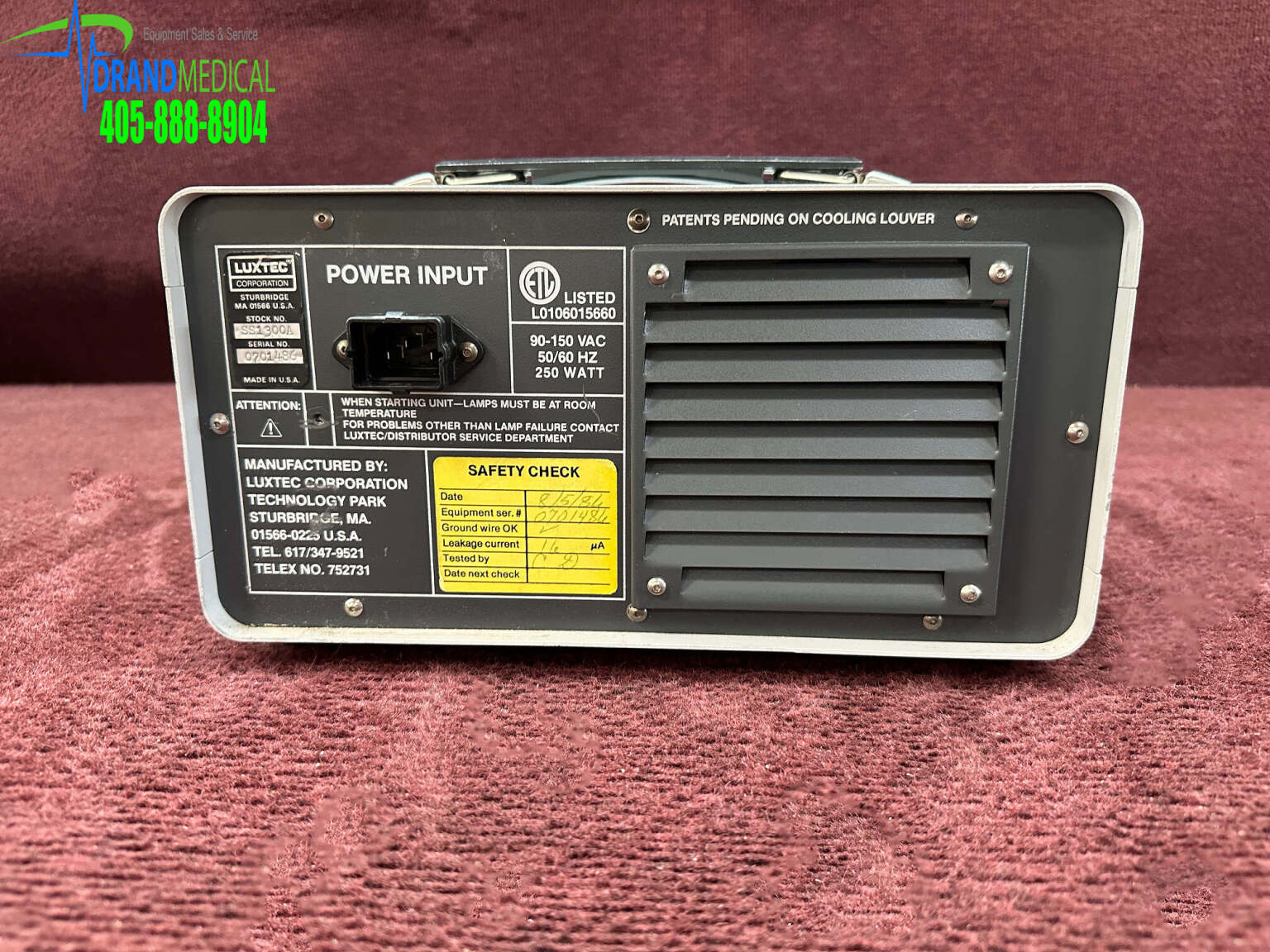 Luxtec Fiber Optic Light Source Model LUX 1150 - Medsold