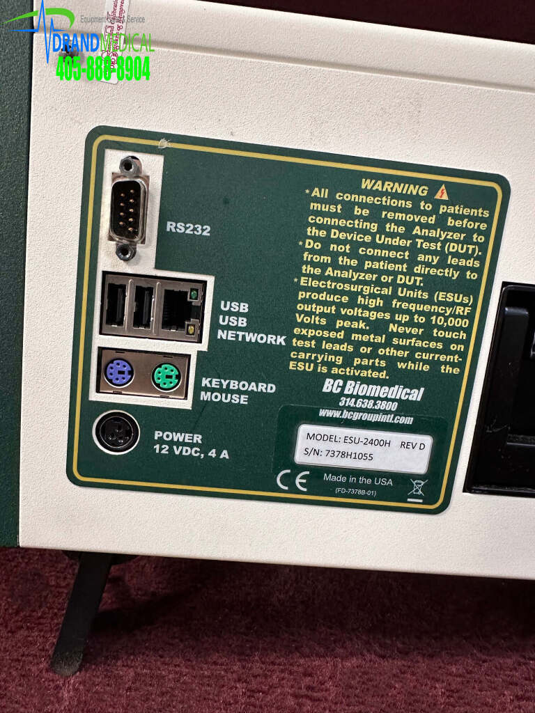 BC Biomedical ESU-2400 Electrosurgical Analyzer Model: ESU-2400H - Medsold