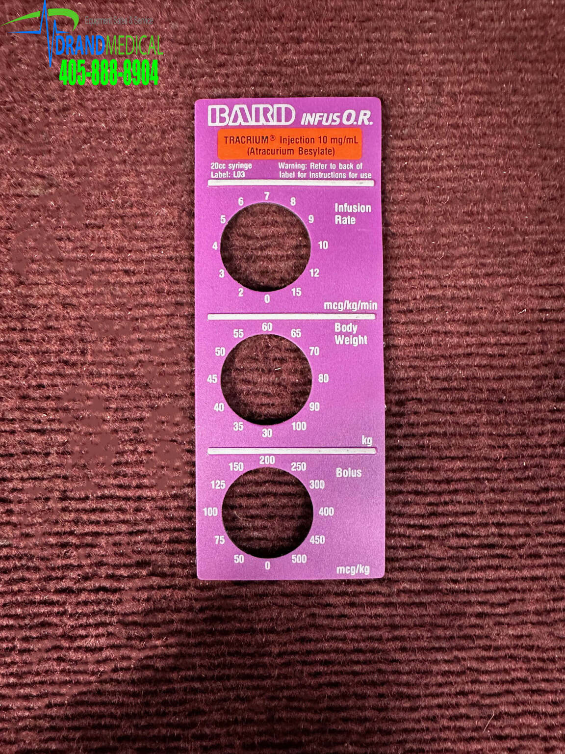 Baxter Bard InfusOR Magnetic Smart Label, Esmolol - Medsold