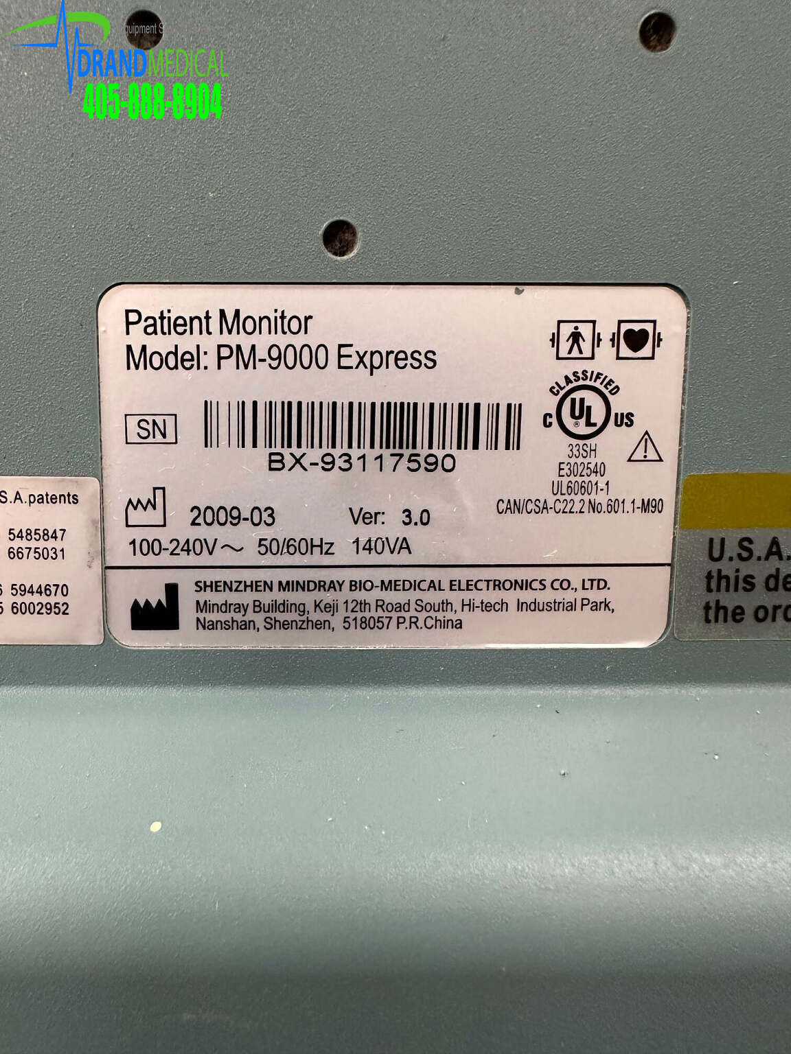 Mindray PM-9000 Express Patient Monitor - Medsold