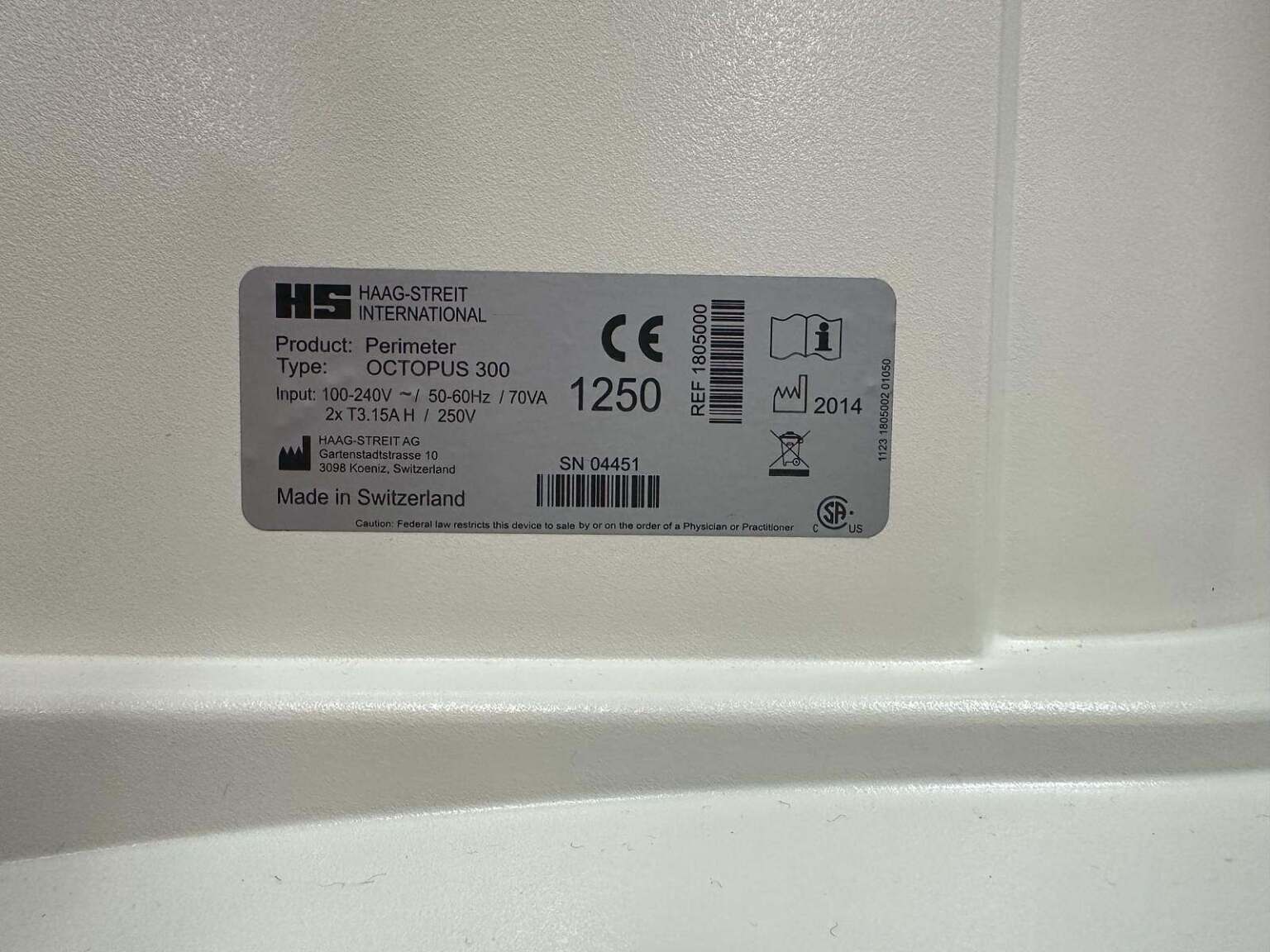 Haag-Streit Octopus 300 Visual Field Analyzer - Medsold