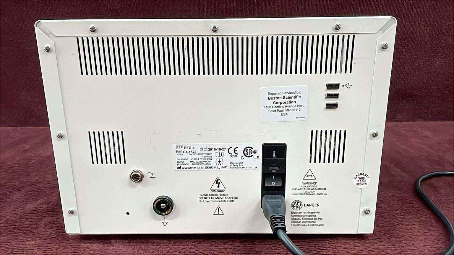 Cosman G4 Radiofrequency Generator RFG-4 w/ Cables, Probes, SureFit ...